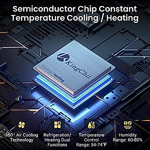 KingChii 16L Electric Temperature Control Heating, Cooling Cabinet with Spanish Cedar Wood Shelves & Drawer Hygrometer Gifts For Men - Father Day Gifts (2 Layers 100 Capacity)