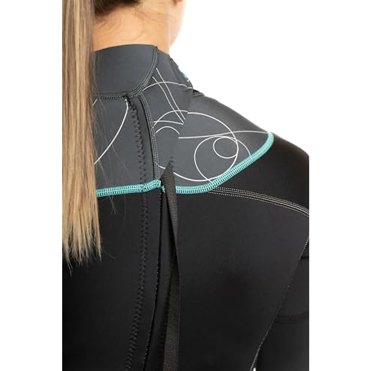 BARE 3/2MM Women's Elate Full Wetsuit | Comfortable high Stretch Neoprene Material | Long Sleeve | Great for All Watersports, Scuba Diving and Snorkeling | Grey 02