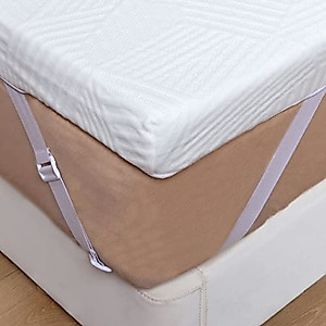 Memory Foam Mattress Topper, 2 inch Gel-Infused Memory Foam Ventilated Bed Mattress Topper Cooling Pad Removable Fitted Bamboo Rayon Cover CertiPUR-US Certified by Lazycat (King)