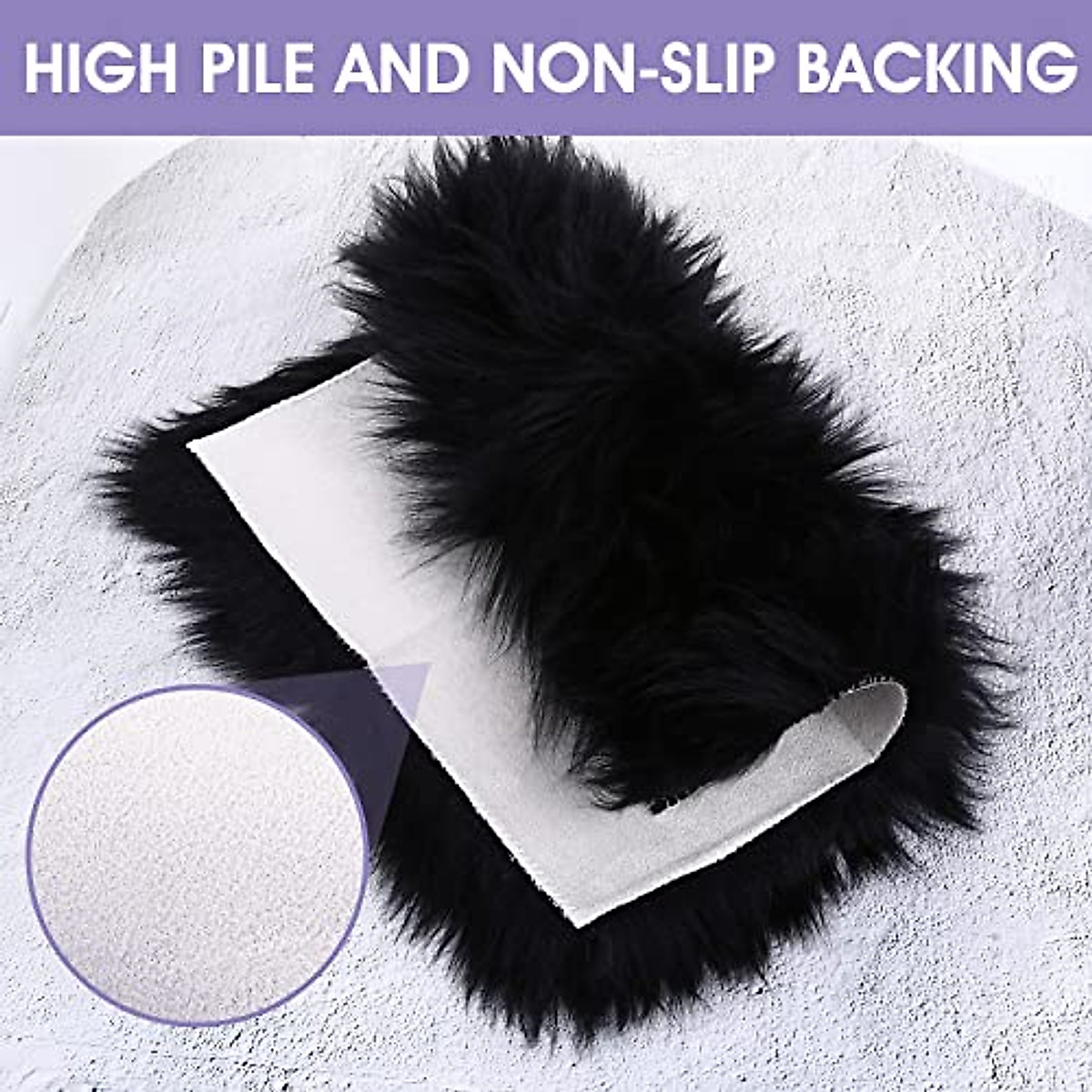 WLLHYF 10 Inches Mini Square Faux Fur Rug， Small Fluffy Area Rug Cushion for Living Room Sofa Bedroom Floor Soft Square Chair Cover Seat Pad Nail Mat for Photographing Background of Jewelry