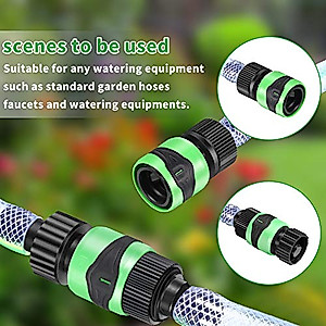 18 Pieces Quick Garden Hose Connector 3/4 Inch Thread Male and Female Hose Connectors Plastic Water Hose Fittings Hose End Adapters with 24 Pieces Rubber Gaskets and Roll of Tape