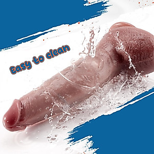 9.5-Inch Realistic Dildo and Prostate Massager，Anal Pleasure and Unparalleled Sensations to Fulfill Your Desires Lifelike Thick Dildo Anal Toy Soft Silicone Perfect for Hands-Free Anal Play