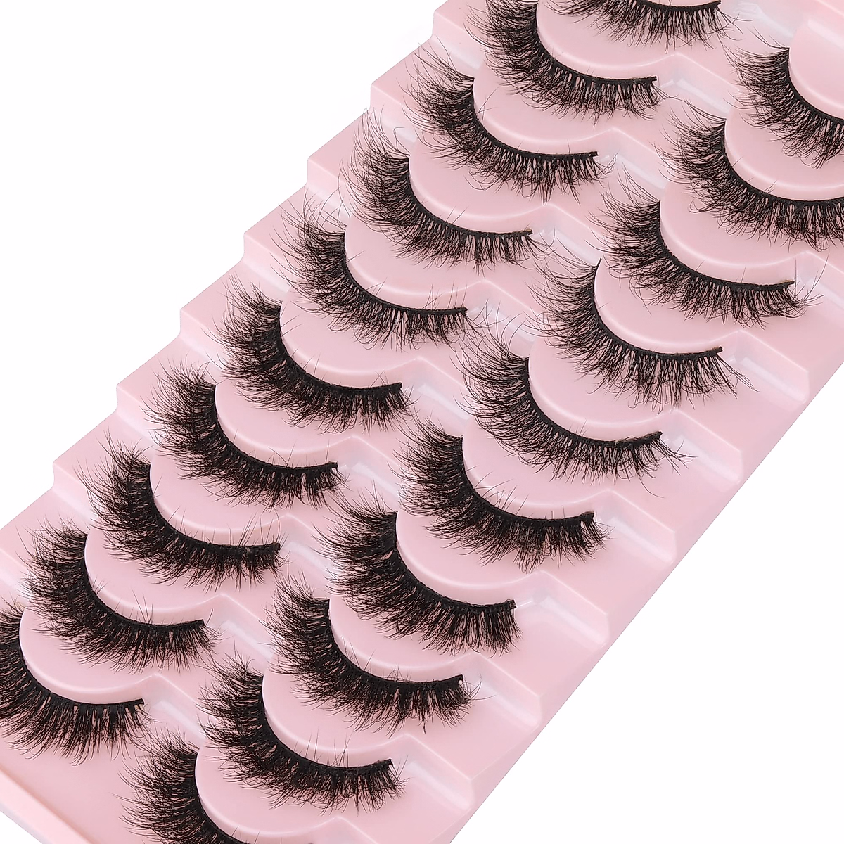 Mink Lashes Fluffy Natural Look 15-18mm Eyelashes Wispy False Eyelashes 10 Pairs FANXITON Faux Mink Lashes Pack 3D Volume 2 Styles Fake Eye Lashes Multipack