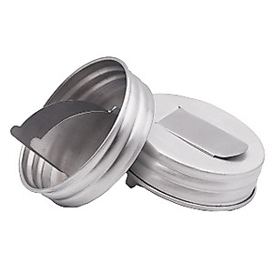 Grain Dispenser Pouring Lids by Mason Jar Lifestyle (2 Pack, Regular Mouth)