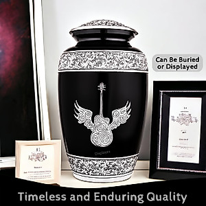 Displayex India Hand Engraved Guitar Urns for Human Ashes Adult Male Female - Urns for Men Women Human Ashes, Cremation Urn Human Ashes, Dog Cat Pet Memorial Urn, Keepsake Box