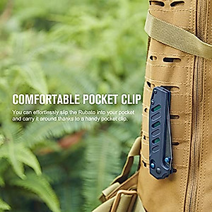 OKNIFE Rubato Pocket Knife, Tanto Style EDC Folding Knife with 154CM Stainless Blade and G10 Handle for Camping Indoor and Outdoor Activities (Black)