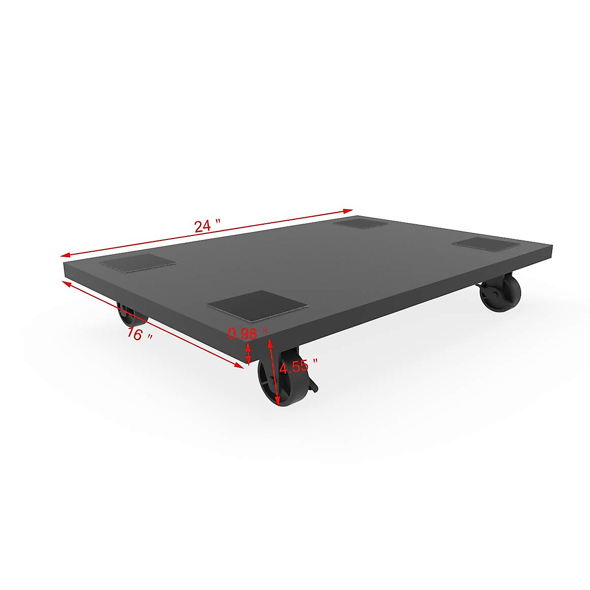 FixtureDisplays® General Purpose Dolly Load Capacity 200 lbs, 24" X 16",Black 18476-NPF
