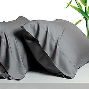 100% Viscose Made from Bamboo Breathable Pillowcases Queen Size Set of 2-Pack for Hot Sleepers and Night Sweats- Softness and Cooling Pillow Cases-Envelope Closure （Dark Grey -20 x 30 Inches）