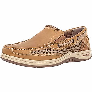 Margaritaville Men's Anchor Slip On Boat Shoe, Light Tan, 10.5