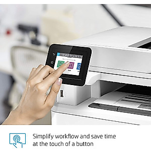 HP Laserjet Pro MFP M428fdw All-in-One Wireless Monochrome Laser Printer, White - Print Scan Copy Fax - 40 ppm, 1200 x 1200 dpi, Auto Duplex Printing, 50-Sheet ADF, Ethernet, Cbmoun Printer_Cable