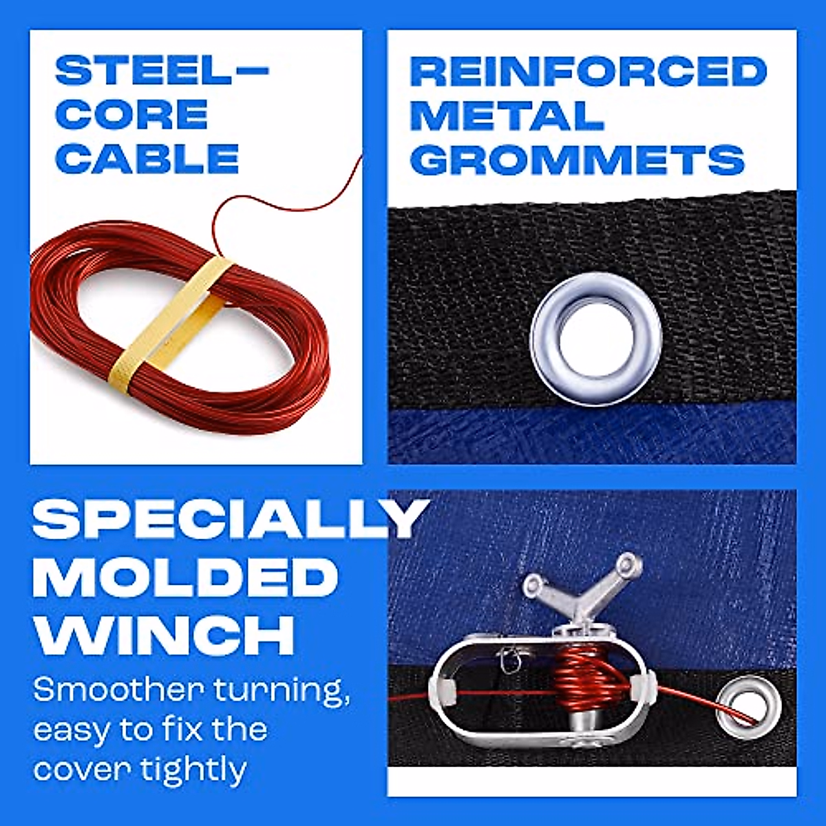 28 ft Round Pool Cover | Extra Thick & Durable Above-Ground Pool Cover | Sapphire Series of Premium Cold- and UV-Resistant Pool Cover | Above-Ground Pool Protection | by Yankee Pool Pillow