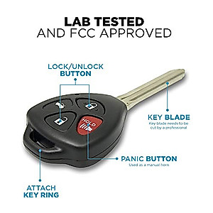 Keyless2Go Replacement for 2 New Keyless Entry Remote Car Key for Toyota Corolla Venza Avalon GQ4-29T with G Chip