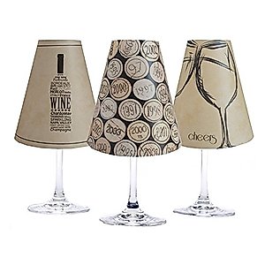 di Potter WS239 Napa Paper White Wine Glass Shade, Parchment (Pack of 6)