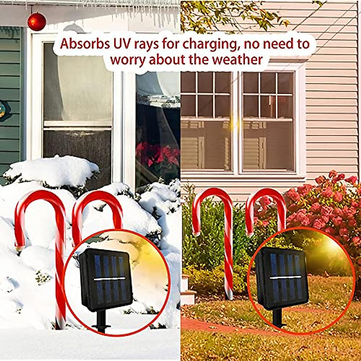 Christmas Candy Cane Lights,Christmas LED Candy Cane Lamp， Festoon Outdoor Home Garden Ground Plug Crutch New Year Xmas Holiday Decor ， Battery Power 5pcs