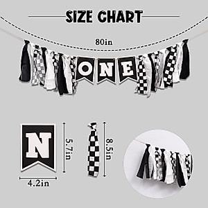 Race Car Birthday Highchair Banner - Black White Race Car Birthday Decorations,1st Birthday Race Car Banner,First Birthday Photo Prop Cars Theme Brand: VANGNING