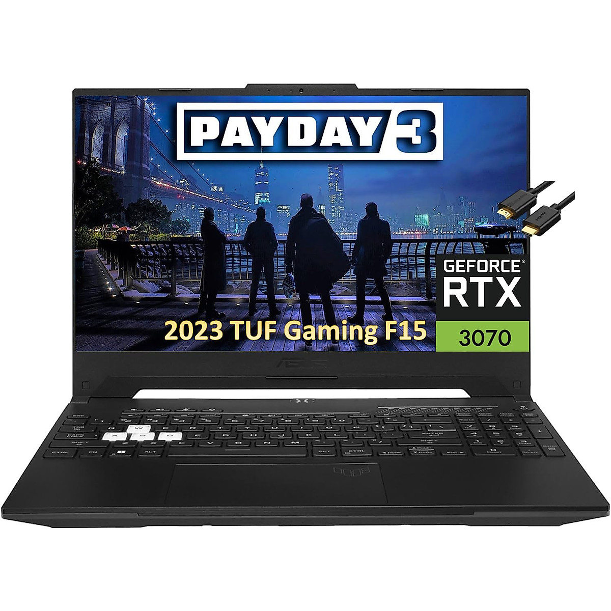 ASUS TUF Dash F15 Gaming Laptop (15.6" 144Hz, Intel 12th Gen i7-12650H, 64GB RAM, 2TB PCle SSD, Geforce RTX 3070 8GB (Beat RTX 4060)), Thunderbolt 4, Backlit KB, IST Cable, Win 11 Home - Black