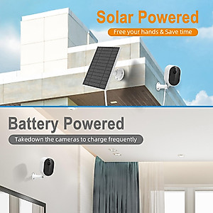 Coohchch Solar Panel Charger for Google Nest Camera Outdoor & Indoor (Battery Version), 6V 5W Output Solar Panel Fast Charge, Camera Solar Panel Charger with 360 Degree Adjustable Solar Holder