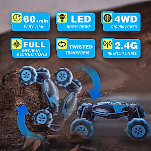 AAA777USA Remote Control Stunt Car with Gesture Control, Off-Road Drift Stunt Twist Car with 360 Degree Slips & Flips RC Toys for Kids and Adults – Birthday Gifts for Kids (Big Size)