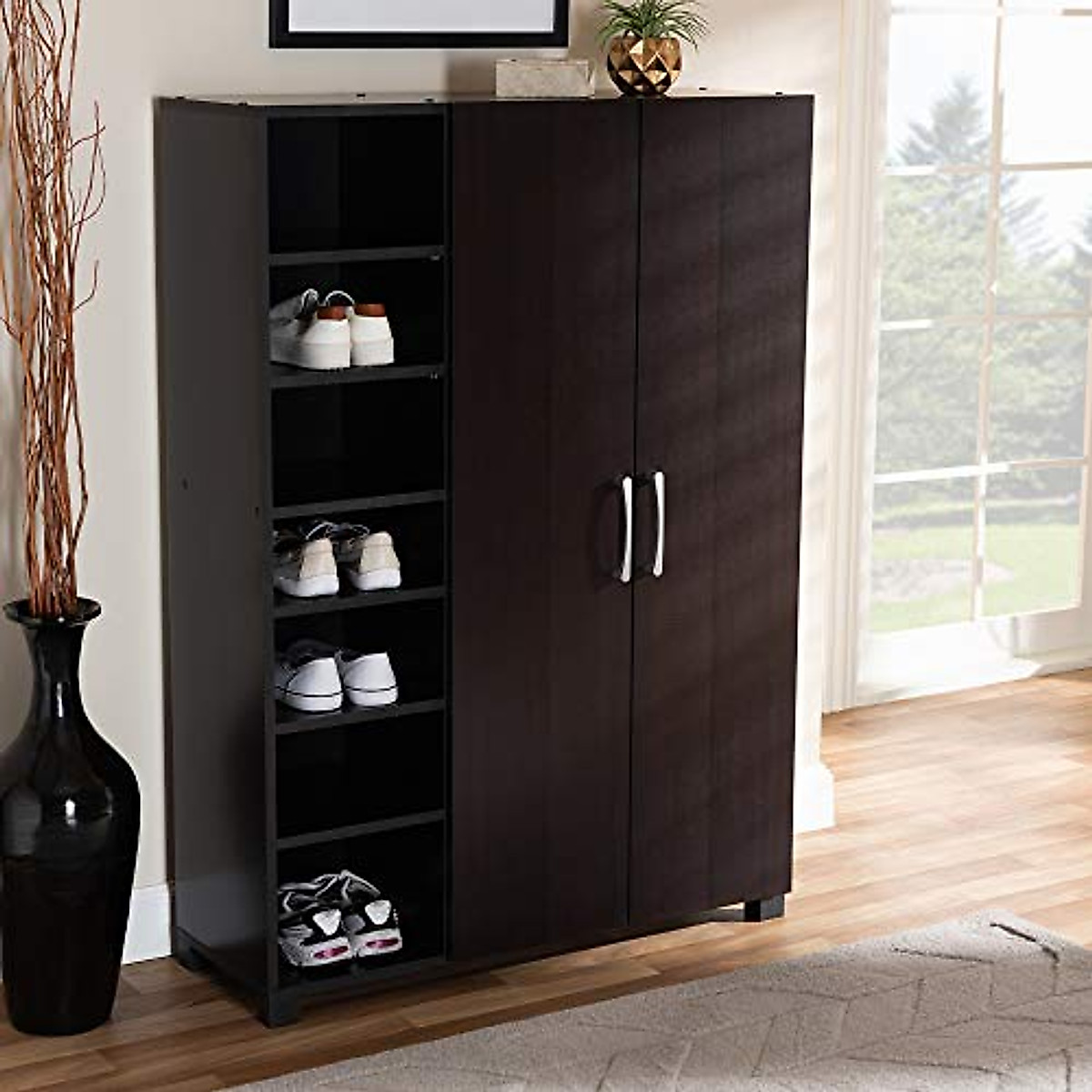 Baxton Studio Shoe Cabinets, One Size, Wenge