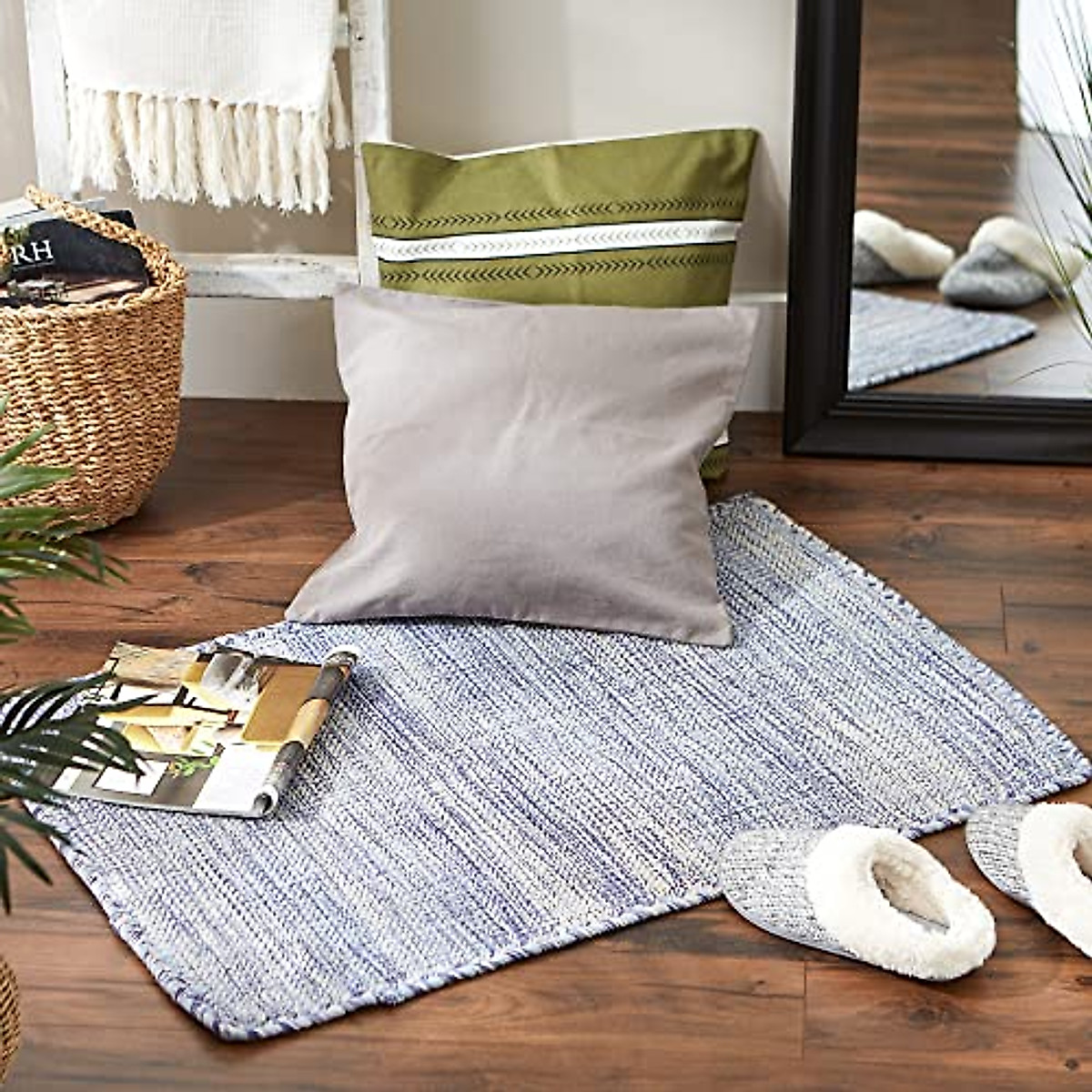 DII Woven Rugs Collection Hand-Loomed, 2x3', Blue Variegated