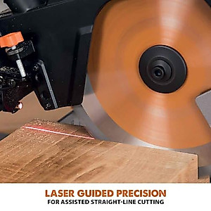 Evolution Power Tools R255SMS 10-Inch Sliding Miter Saw Multi-Material, Multi-Purpose Cutting Cuts Metal, Plastic, Wood & More 0˚ - 45˚ Bevel Tilt & 50˚ - 50˚ Miter Angles TCT Blade Included