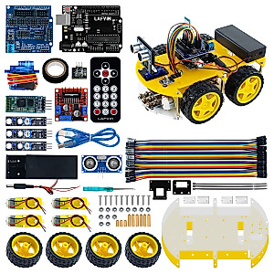 LAFVIN Smart Robot Car Kit Include Ultrasonic Sensor,R3 Board Compatible with Arduino IDE with Tutorial