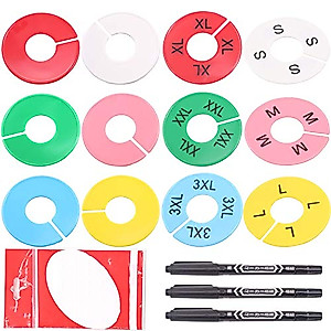 Hilitchi 54Pcs Clothes Size Dividers 6 Colors 12 Styles Round Clothing Rack Dividers for Clothes Rack Clothes Hangers, Commercial Clothing Racks, Clothing Shops