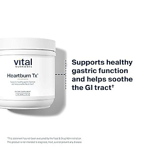 Vital Nutrients Heartburn Tx | Supplement Helps Decrease Occasional Heartburn and Indigestion | with Glycine, Glutamine and Licorice Root | Vegetarian | Gluten, Dairy and Soy Free | 50 Servings