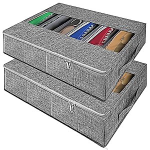 BOF Creations Under Bed Shoe Storage Organizers Pack of 2, Space Saving, Sturdy and Durable, Premium Material, Fit 10 Shoes for Students/Singles