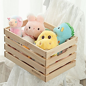 WUERMU Wooden Crates are Suitable for Storage, Milk Crates, Wine Crates, toy Crates, Display and Decoration, Camping, and Other Purposes. They are Sturdy and Durable, set of 2 Length of 17.7 inches.