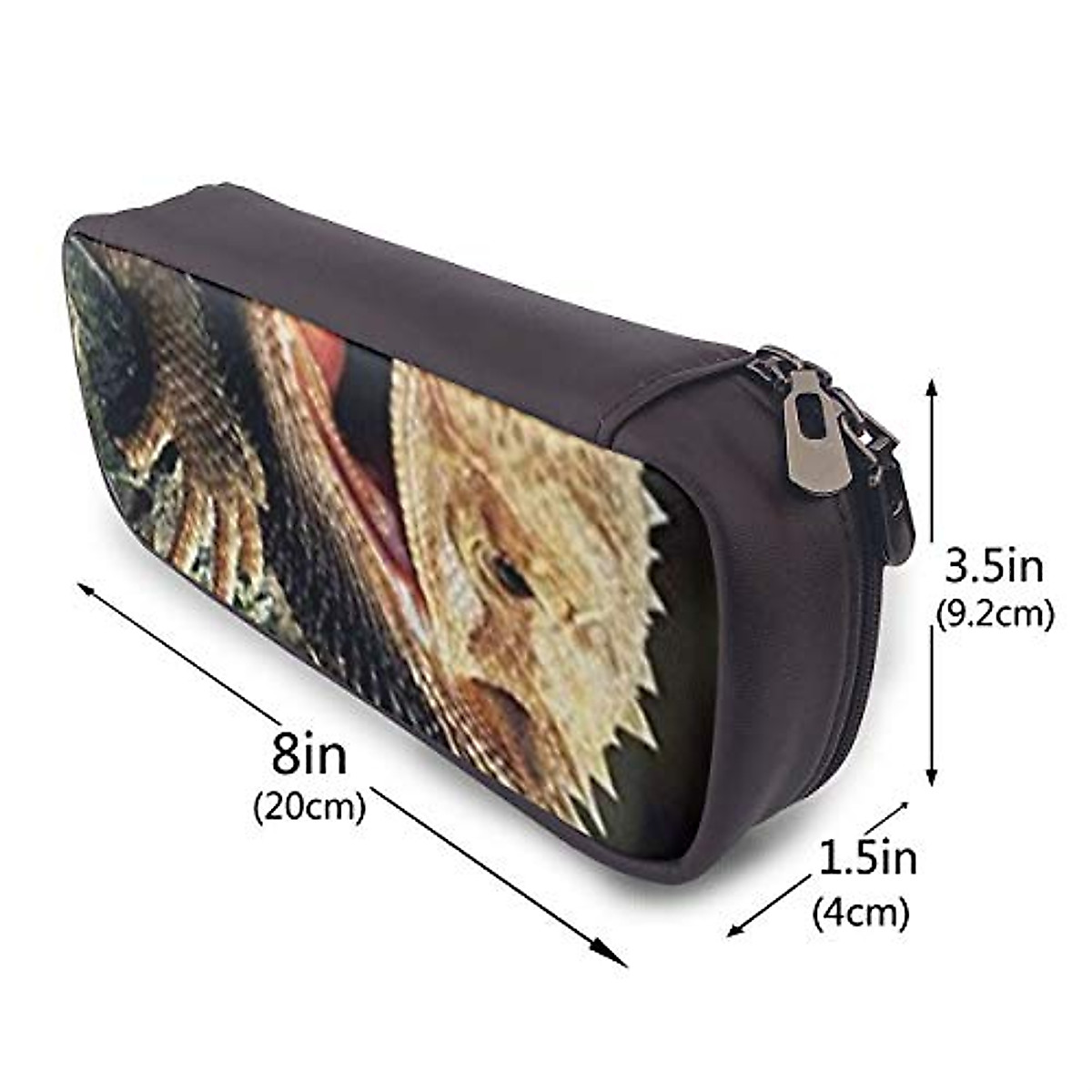 NiYoung Fashion Big Capacity Pencil Pen Case Stationery Box Desk Organizer with Zipper Storage Pouch Holder for School & Office Supplies - Funny Bearded Dragon Lizards