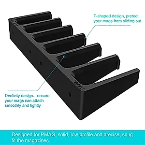Solid ABS 6X Standard PMAG Wall Mount, Mag Holder, Home Magazine Storage Rack, 1 Pack