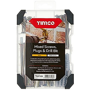 TIMCO Screws, Plug & Drill Bit Gold Mixed Tray - 91pcs