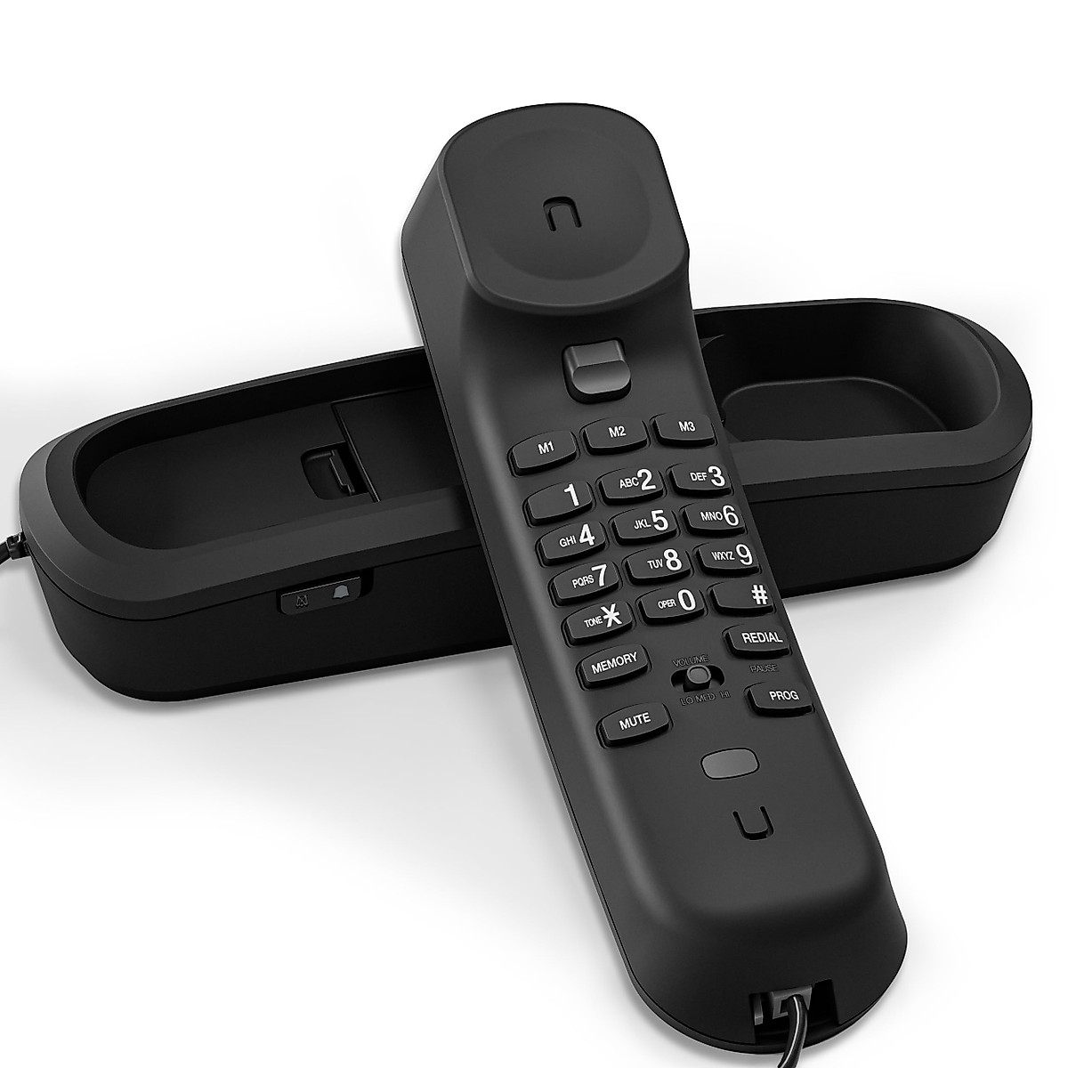 VTech CD1113 Trim style Telephone with Caller ID/Call Waiting, No AC Power Required, Easy-wall-mount, 13 Speed Dial Keys, Last Number Redial, Mute, Flash, Volume Control, Hearing Aid Compatible, Black