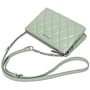 DAVIDJONES Faux Leather Hobo Purse and Wallet set for women Quilted Top Zip Crossbody Bag