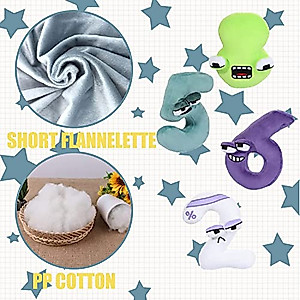 10pcs Number Plush Lore Toys， Alphabet Plush Lore Animal Toys, Fun Alphabet Stuffed Lore Plush Figure,Suitable for Gift Giving Fans