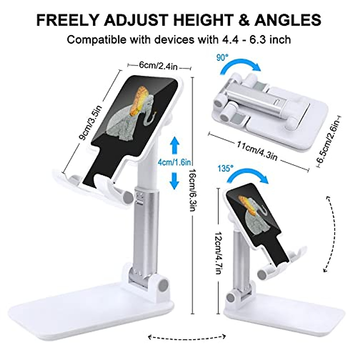 Butterfly Elephant Foldable Desktop Cell Phone Holder Portable Adjustable Stand for Travel Desk Accessories