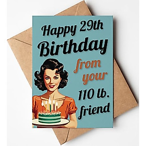 Katie Doodle - Funny Best Friend Birthday Card - Great for 30th, 40th, 50th, 60th, 65th, 70th, 75th, 80th, 90th Birthday Gifts for Women Her Friendship - Includes 5x7 inch Card & Envelope