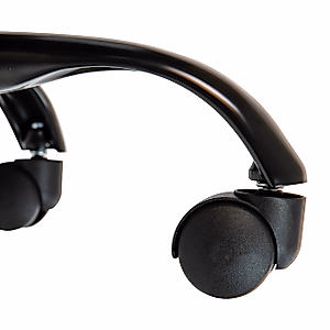 EMMA + OLIVER High Back Black LeatherSoft Executive Swivel Office Chair with Black Frame/Arms