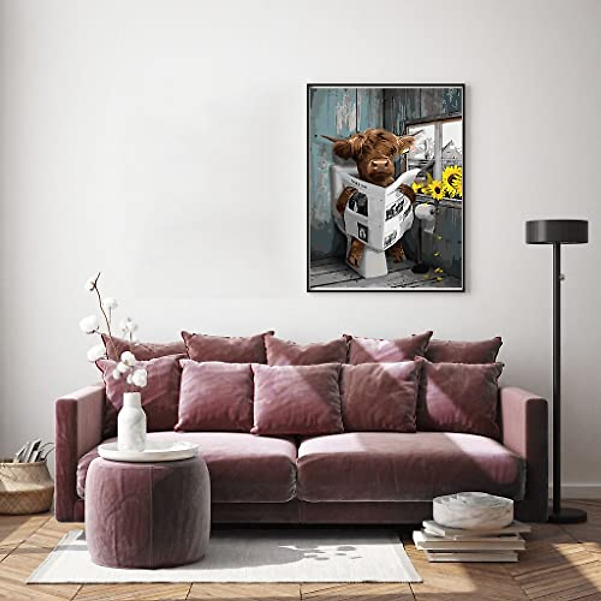 weharnc Cow Paint by Number for Adults-Paint by Numbers for Adults Beginner,Cow Paint by Numbers for Gift Home Wall Decor (Cow,16 x 20 inch)