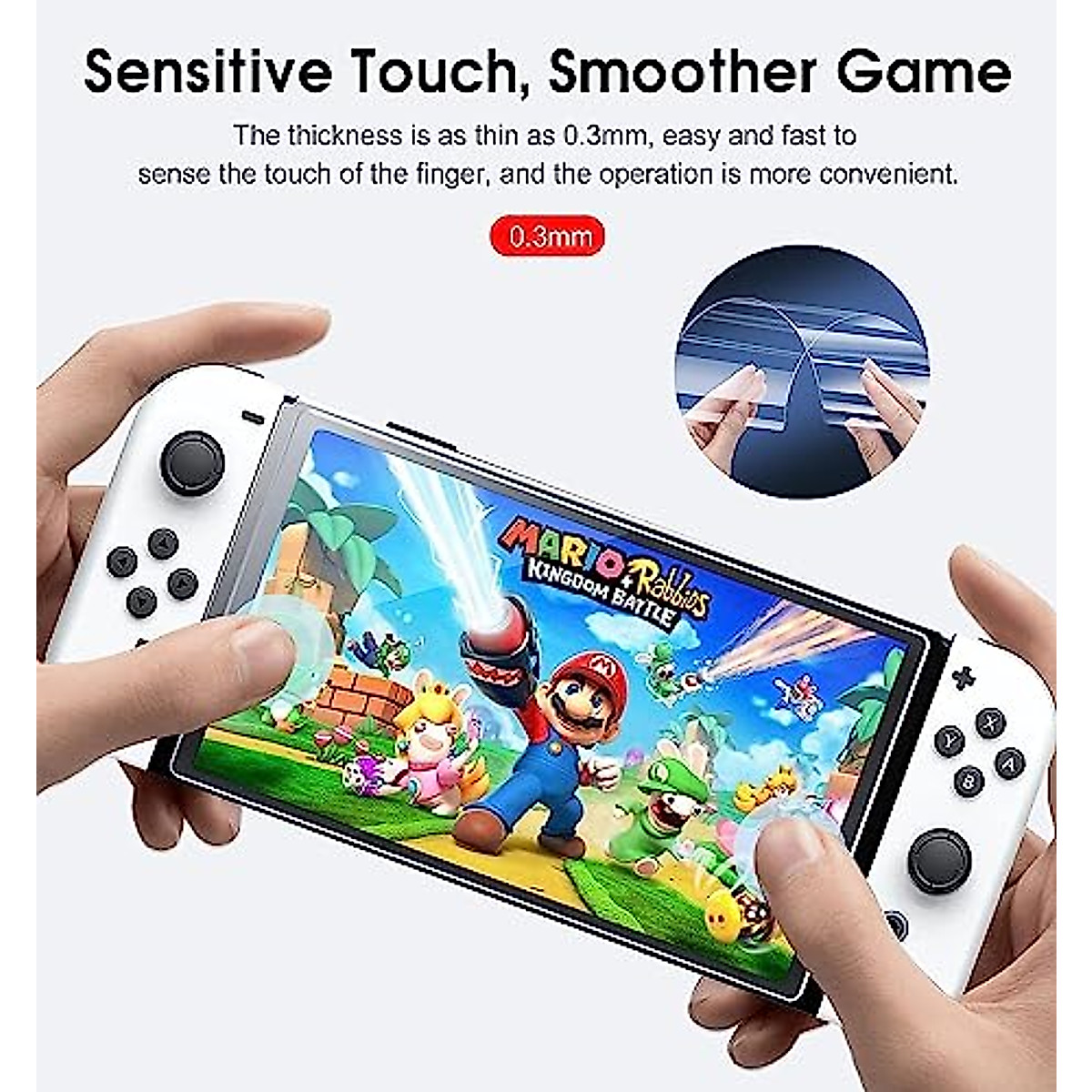 XINRUISEN 2Pack Screen Protector for Nintendo Switch Oled 2023, Tempered Glass Screen Protector for Nintendo Switch OLED New Model 7inch, Screen Protective Glass Cover Saver Protection for Switch OLED