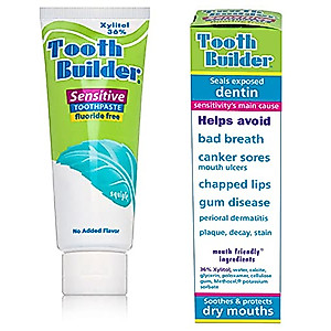 Squigle Tooth Builder SLS Free Toothpaste (Stops Tooth Sensitivity) Prevents Canker Sores, Cavities, Perioral Dermatitis, Bad Breath, Chapped Lips - 2 Pack