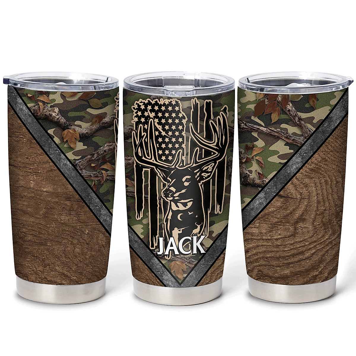 Hyturtle Personalized Hunting Gifts For Men - Deer Hunting Tumbler 20 Oz Travel Coffee Mug Stainless Steel - Fathers Day Hunting Gift For Dad, Him, Boy, Husband, Hunters From Son, Wife On Birthday