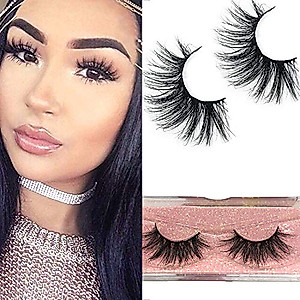 GOO GOO Mink Lashes, 18mm Natural False Eyelashes 3D Layered Effect Real Siberian Mink Fur Fake Eyelashes Hand Made Strips Eyelashes Reusable Make Up 1 Pair Natural Lashes