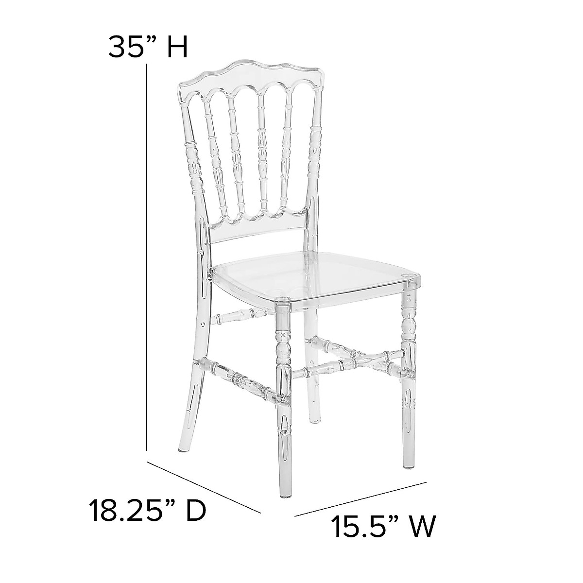 Flash Furniture Flash Elegance Crystal Ice Napoleon Stacking Chair