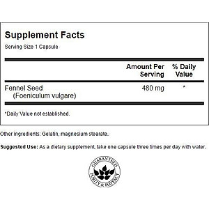 Swanson Fennel 480 Milligrams 100 Capsules
