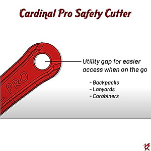 Cardinal Pro Safety Box Cutter Safety Package Opener Safety Box Opener Cut Cardboard Plastic Banding Film Bags Clamshell Cutter Box Cutter with Guard Safety Cutter - Disposable Recyclable (10, Red)