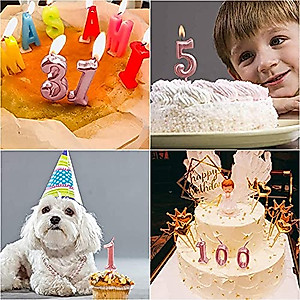 Shatchi 11810-CANDLE-NUMBER-6-PINK Pink Number 6 Candle Birthday Anniversary Party Cake Decorations Topper