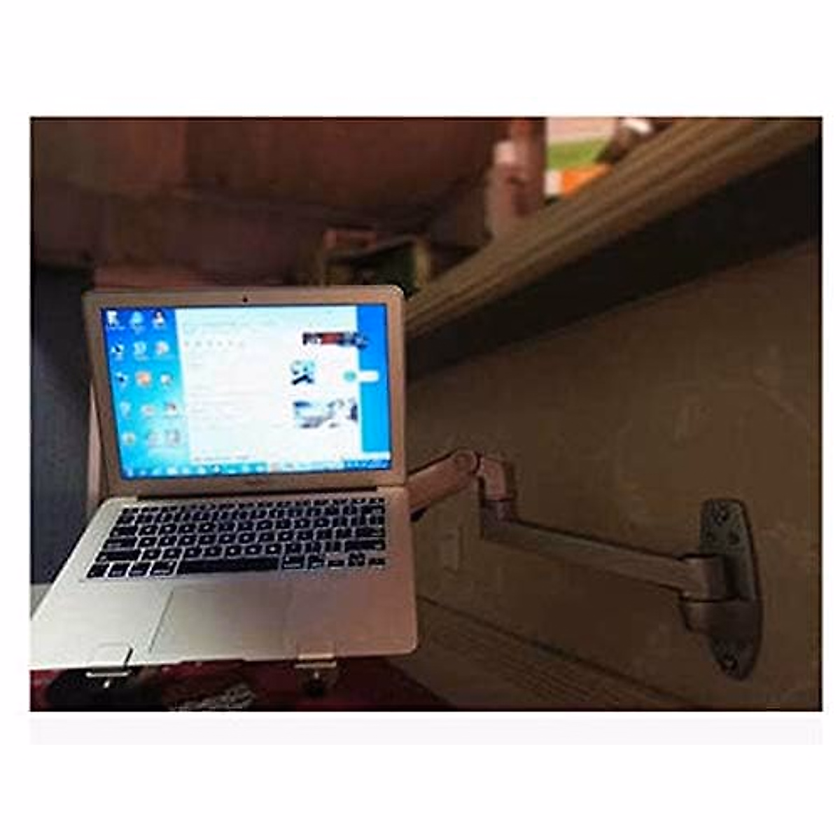 XSJ8013WT Wall Mount Laptop Holder Ultra Long Arm Aluminum Mechanical Spring Full Motion Laptop Mount Arm Monitor Holder Lapdesk (Silver)