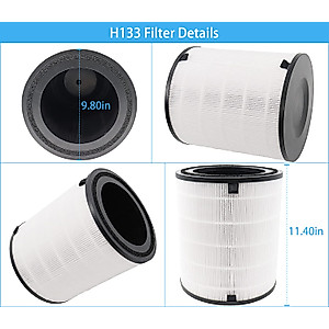 NXBHG Lv-H133 Replacement Filter Only Compatible with LEVOIT LV-H133 Air Purifier, H13 Grade True HEPA Filter and Activated Carbon Filter Set, LV-H133-RF, 2 Pack